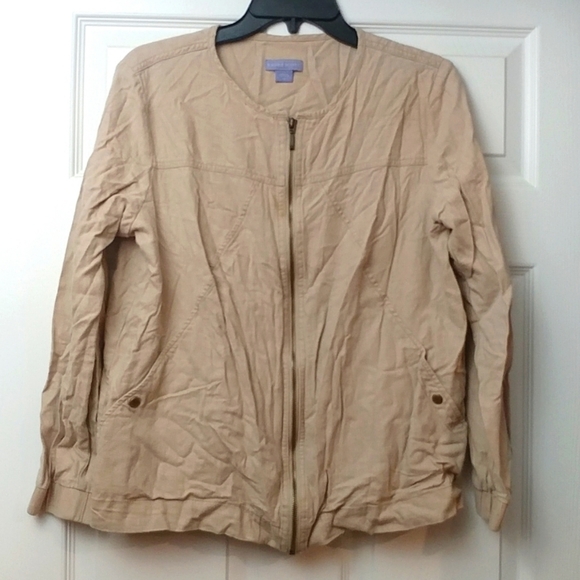 Laura Scott | Jackets & Coats | Laura Scott Size 2 Tan Zip Up Ladies ...